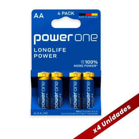 Pilas Power One Alcalinas AA x 4 Unidades